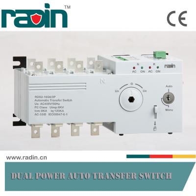 China New Design 3P/4P 160A PC Type White Dual Power Automatic Transfer Switch with DC12V/24V Controller (RDS2-160) for sale
