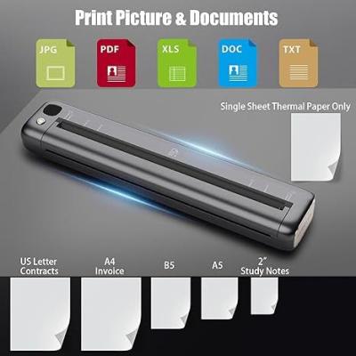 Cina Stampante Portatile F81 Wireless da Viaggio, Stampanti Termiche Senza Inchiostro Bluetooth WiFi per Formato Lettera USA 8,5" x 11" e A4, Compatibile con Android iOS Phone Mac Windows Laptop per Ufficio e Casa in vendita