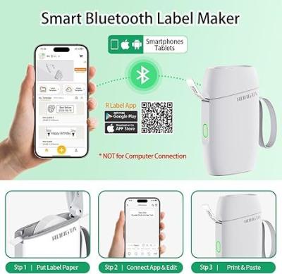 China Máquina de fabricación con cinta, impresora de etiquetas Bluetooth, fabricantes de etiquetas inalámbricas con múltiples plantillas para organizar la oficina en casa en venta