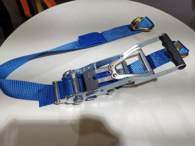 China ergo ratchet lashing, 50mm ratchet straps, Accroding to EN1492-1 ,LC 2500/5000daN , double J hook for sale