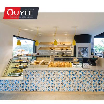 Cina Bubble Tea Retail Modern Store Shop Interior Decoration Designed Customized Wooden Stand Bar Counter in vendita