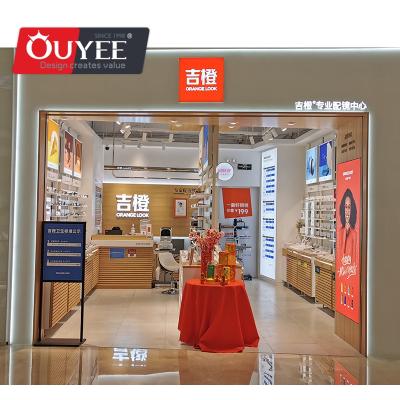 中国 Latest Optical Store Optical Store Interior Decoration Designs With Glass Display Cabinet Wholesale Showcase 販売のため