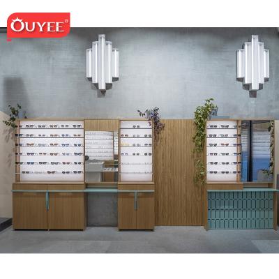 Cina Eyewear Optical Cabinet MDF Modern Design Store Wall Display Optical Sunglasses Show Rack in vendita