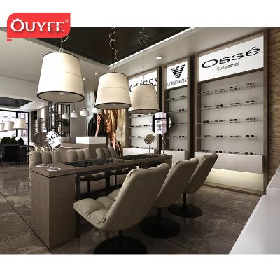 Cina Modern Optical Store Low Price Optical Shop Furniture Customized Glass Glasses Display Stand With Lights in vendita