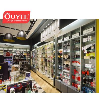 Cina Glass MDF Store Fixtures Perfume Display Stand Perfume Rack For Perfume Store in vendita