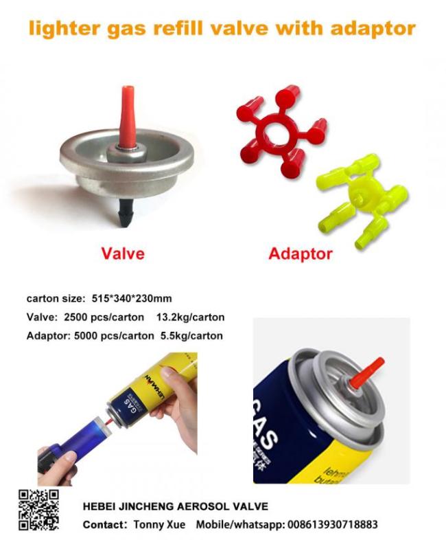 Customized Gas Lighter Refill Valve One Inch Adapter With Stainless Steel Spring 2