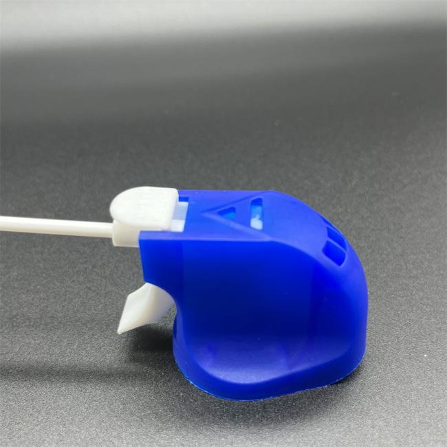 Custom plastic aerosol spray nozzle showing ergonomic design