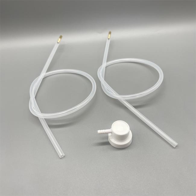 Professional HVAC technician using cleaning valve on AC unit