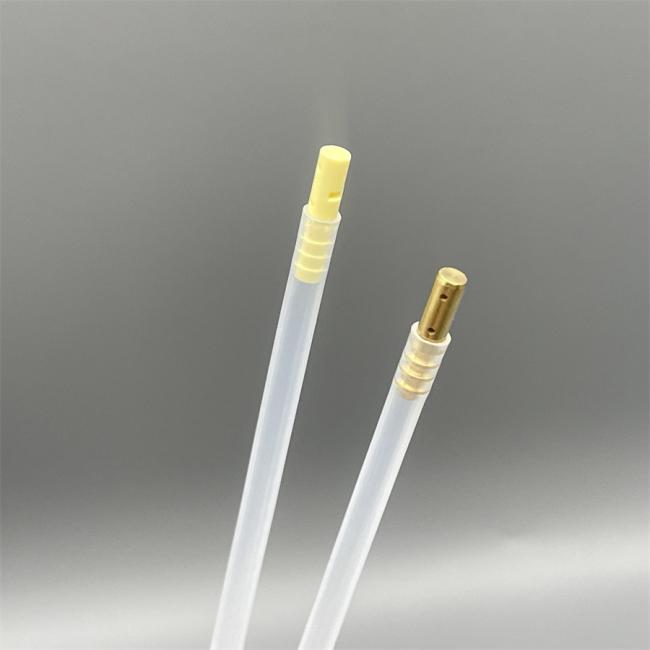 Close-up view of HVAC cleaning valve components