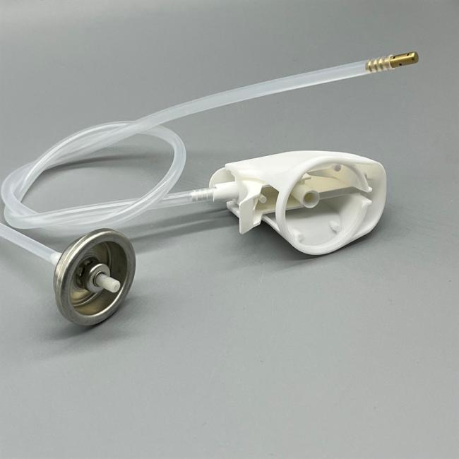 Trigger spray gun side view showing ergonomic grip and nozzle