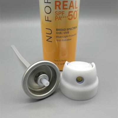 China Sunscreen Spray Valve with Broad-Coverage Mist Dispenser for UV Protection for sale