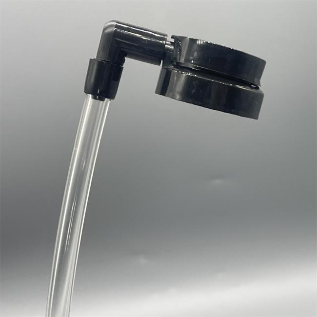 Tire inflator valve actuator close-up view