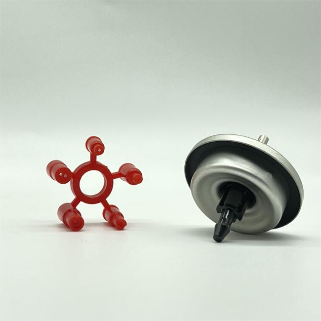 Assembly view of butane gas lighter refill valve