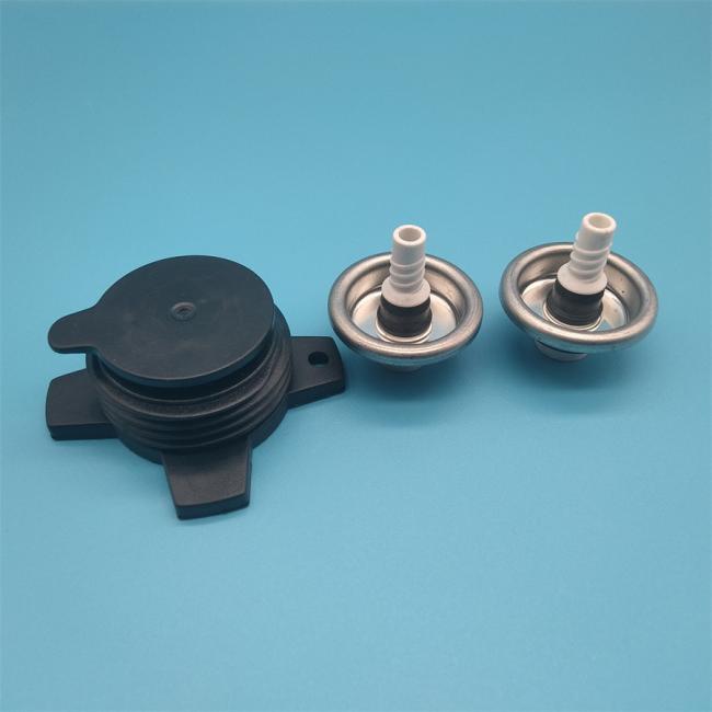 Disassembled view of PU Foam Spray Valve components