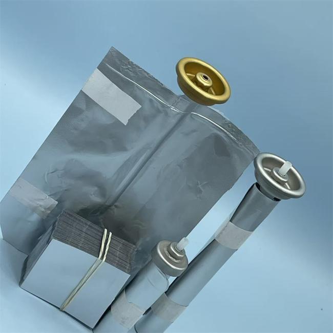 Close-up view of Bag-on-Valve dispensing mechanism