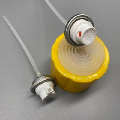 China Foam Cleaner Aerosol Valve with Brush Cap for Car Interior Cleaning Spray for sale