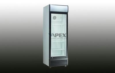 中国 二重層の Flass の単一のドアの直立した飲料のクーラー 360L ファンの冷却 販売のため