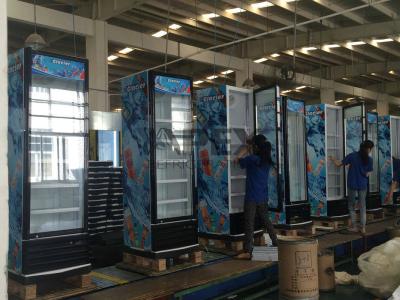 中国 400L ヨーロッパのおおいのない標準的な直立した商業飲み物冷却装置頑丈なシステム 販売のため