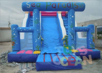 Cina Scivoli gonfiabili adulti del campo da giuoco blu 3 vicoli per i paradiso del mare in vendita