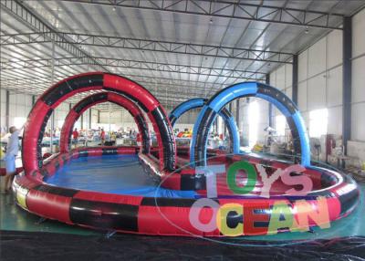 Cina pista commerciale della palla di Zorb dei giochi interattivi gonfiabili del PVC di 30x15M per i bambini in vendita