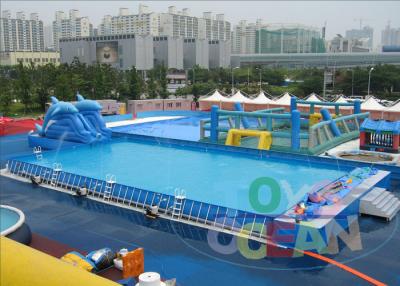 Cina Il parco gonfiabile dell'acqua dello scorrevole del delfino, Metal la piscina gonfiabile della struttura d'acciaio in vendita