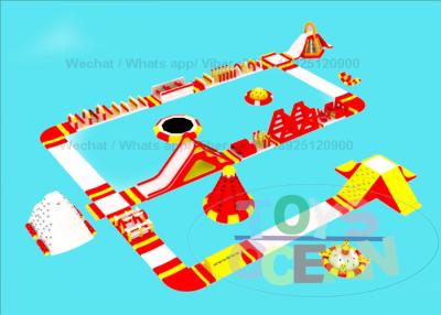 China Het rode Gele Witte Opblaasbare Aqua-Park van het de Pretzeewater van het Parkspel Te koop