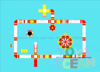 Cina Divertimento gonfiabile bianco giallo rosso quadrato del gioco dell'acqua di divertimento del parco di divertimenti in vendita