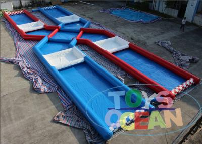 Cina Pista gonfiabile della palla di Zorb che rotola giù la rotta di collisione 20x10 m. dell'incrocio di Criss del pendio in vendita
