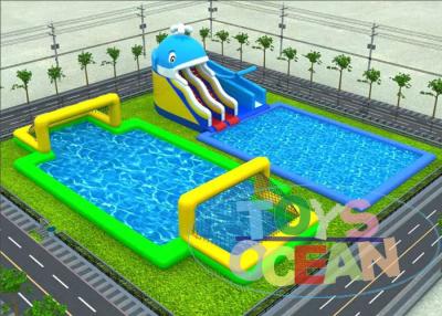 China Groot Opblaasbaar het Waterpark van de Dolfijndia met de Voetbal van de de Poolzeep van het Metaalkader Te koop