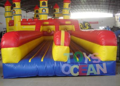 Cina I giochi interattivi gonfiabili commerciali si raddoppiano rimbalzo della pista di funzionamento dell'ammortizzatore ausiliario di 3 vicoli in vendita