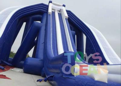 Cina Ippopotamo triplo gonfiabile di colore della spiaggia blu gigante del PVC, acquascivolo gonfiabile per gli adulti in vendita