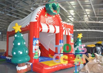 Cina Il castello rimbalzante dei bambini di salto gonfiabili del castello di Natale del pupazzo di neve con lo scorrevole in vendita