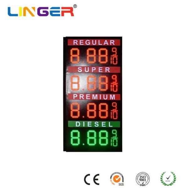 Quality Ultra Bright Digital Gas Price Sign 16 Inch Gas Price Display Red For Day And for sale