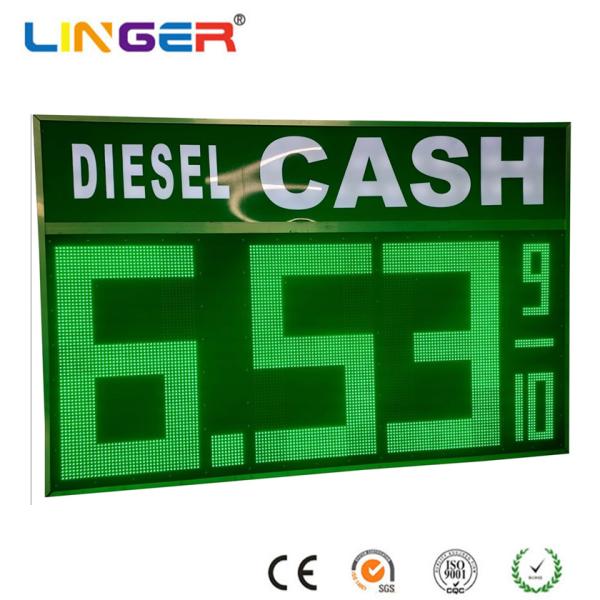 Quality Acrylic Printing Gas Price LED Signs Green LED Gas Price Signs With Free Logo for sale