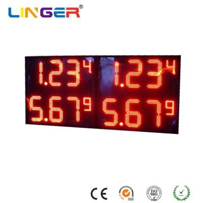 China 5000mcd - 9000mcd Brightness Gas Price Display Signs Red LED Fuel Price Signs For Heavy Foggy Weather for sale
