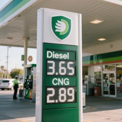 China Diesel Gas Price LED Display 12 Inch LED Gas Price Sign Waterproof For USA Gas Station for sale