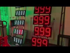 Red LED Gas Station Signs Outdoor Gas Station LED Signs Waterproof With Professional Controller