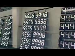 Neat Connection Electronic Gas Signs Auto Adjusting Digital Gas Sign RED With Rainbow Flat Data Cable