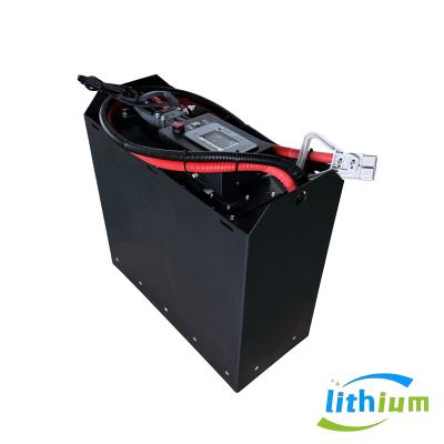 China 25.6V 346AH Vorklift Lithiumbatterij maatgepaste grootte gewicht magazijn truckbatterij Te koop