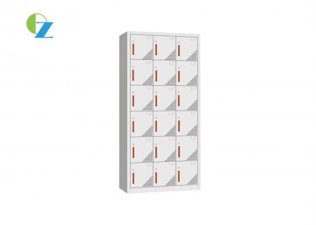18 Door Steel Office Lockers , Multiple Locker Cabinet Customized Color 0