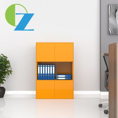 中国 細い端の鋼鉄オフィスの食器棚の白いサテン3層のキャビネット1の開架2のドア 販売のため