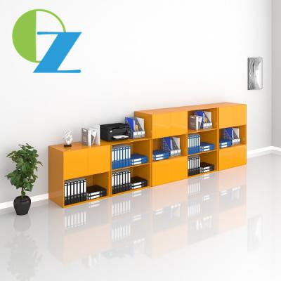 China Slim Edge Open Shelf Steel Office Cupboard Yellow Stain 1 Layer Open Shelf for sale