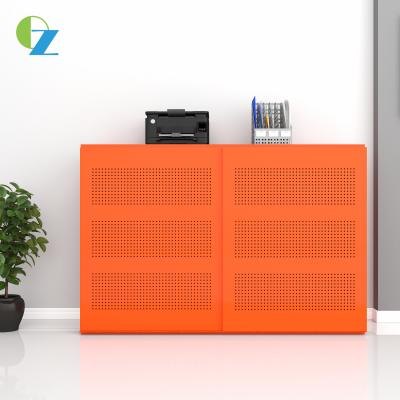 China Four Adjustable Shelves Orange Big Steel Sliding Door Cupboard Non KD Structure for sale