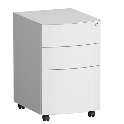 China SPCC 3 Drawer Mobile Filing Pedestal Curved Front  0.7mm Thickness for sale