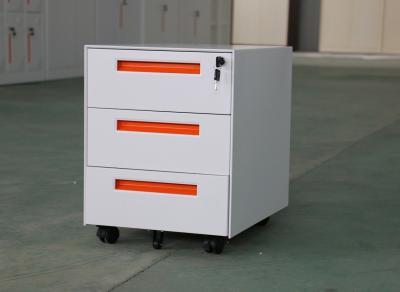 China Smooth 3 Drawer Mobile Pedestal File Cabinet Cold Rolling Steel Plate for sale