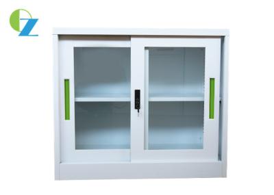 China Short Glass Sliding Door Cupboard Office Furniture H900*W900*D400(MM) KD Structure for sale