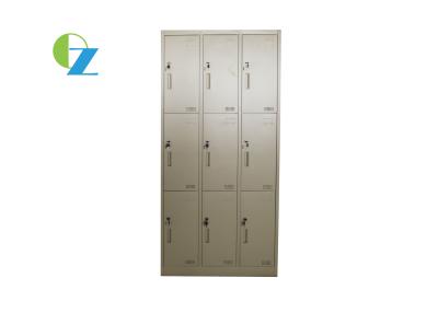 Grey Color 9 Door Steel Office Lockers , Locker Style Cupboard Customized
