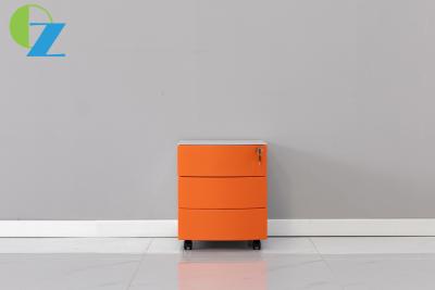 China Arc Edge Side Open Mobile Pedestal Filing Storage Cabinet 3 Drawers Lockable for sale