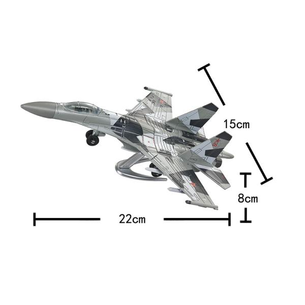 Quality 1:100 Precision - Cast SU35 Multirole Fighter Model with Perfect 24.517.55cm for sale
