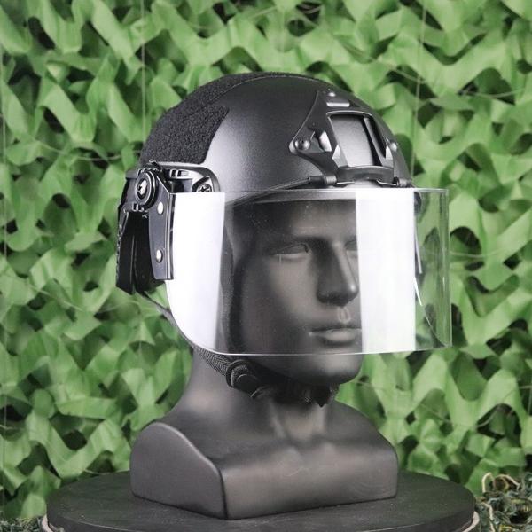 Quality Tactical Helmet with PC - protected Transparent Visor Riot - control Helmet FAST for sale